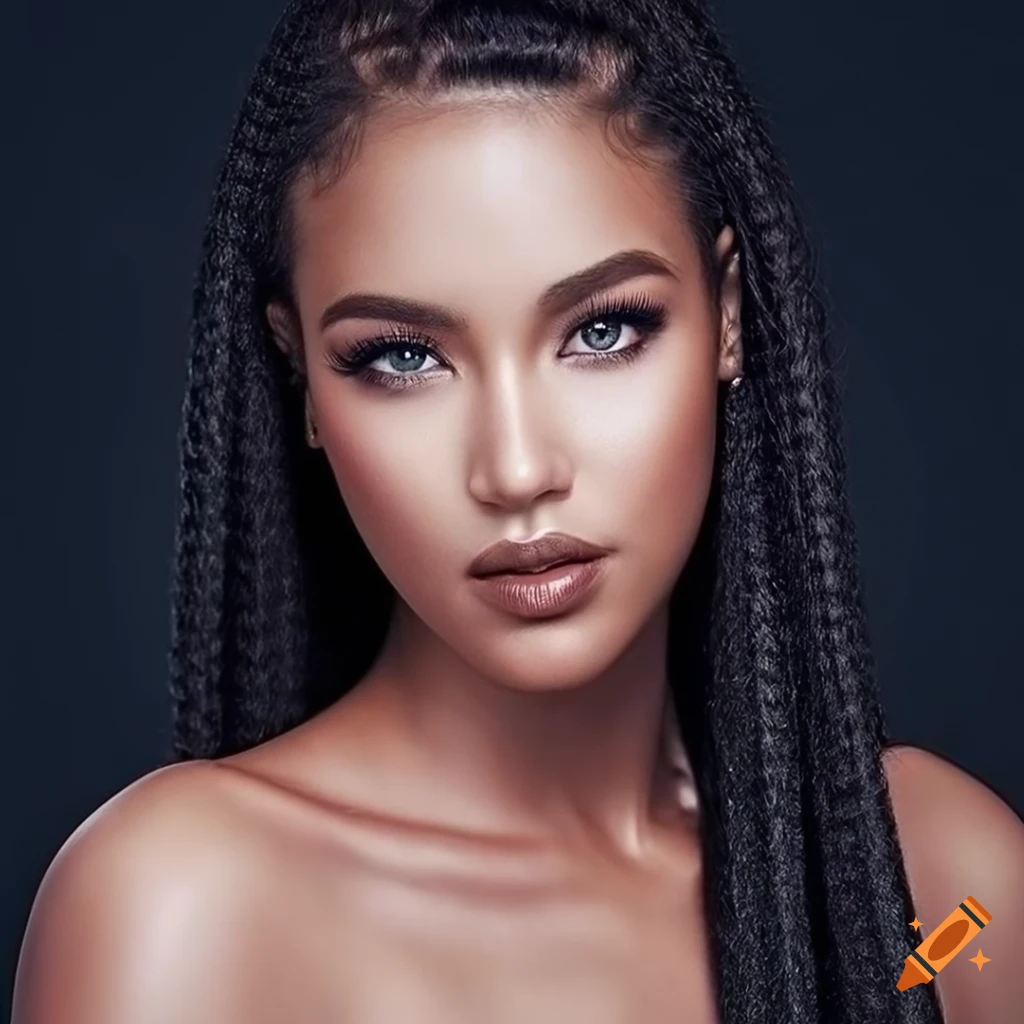 Beautiful natural face with elegant tresses in high-definition photo on ...