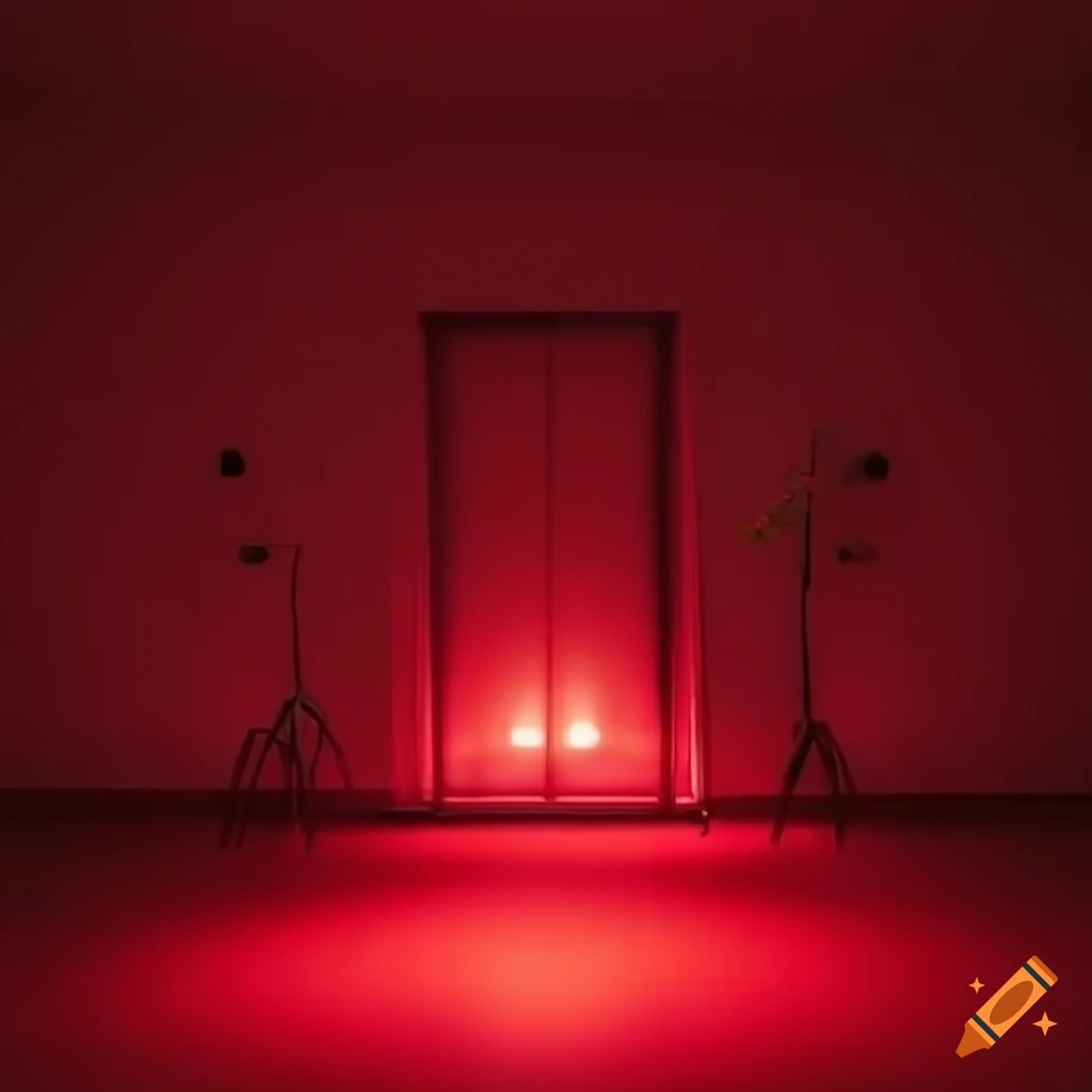 Room with subtle red lighting in the background on Craiyon