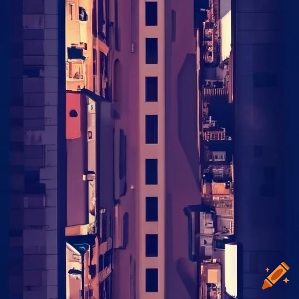 Icon style boulevard view from above on Craiyon