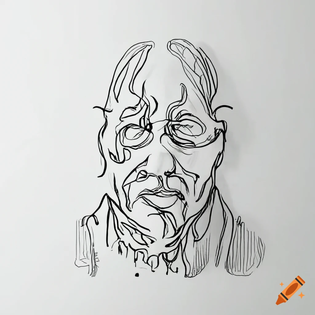 Minimalist line illustration of an enemy teacher on Craiyon