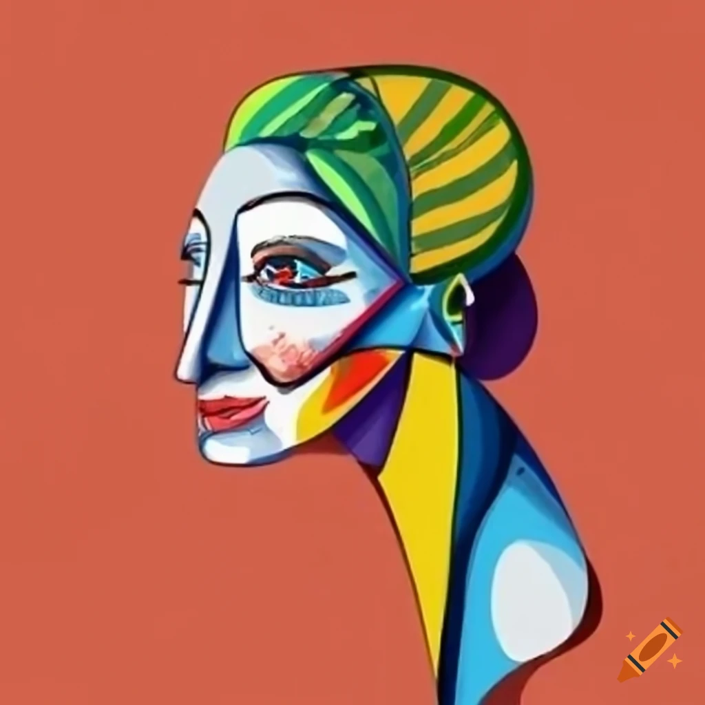 Old woman portrait in abstract style inspired by picasso on Craiyon