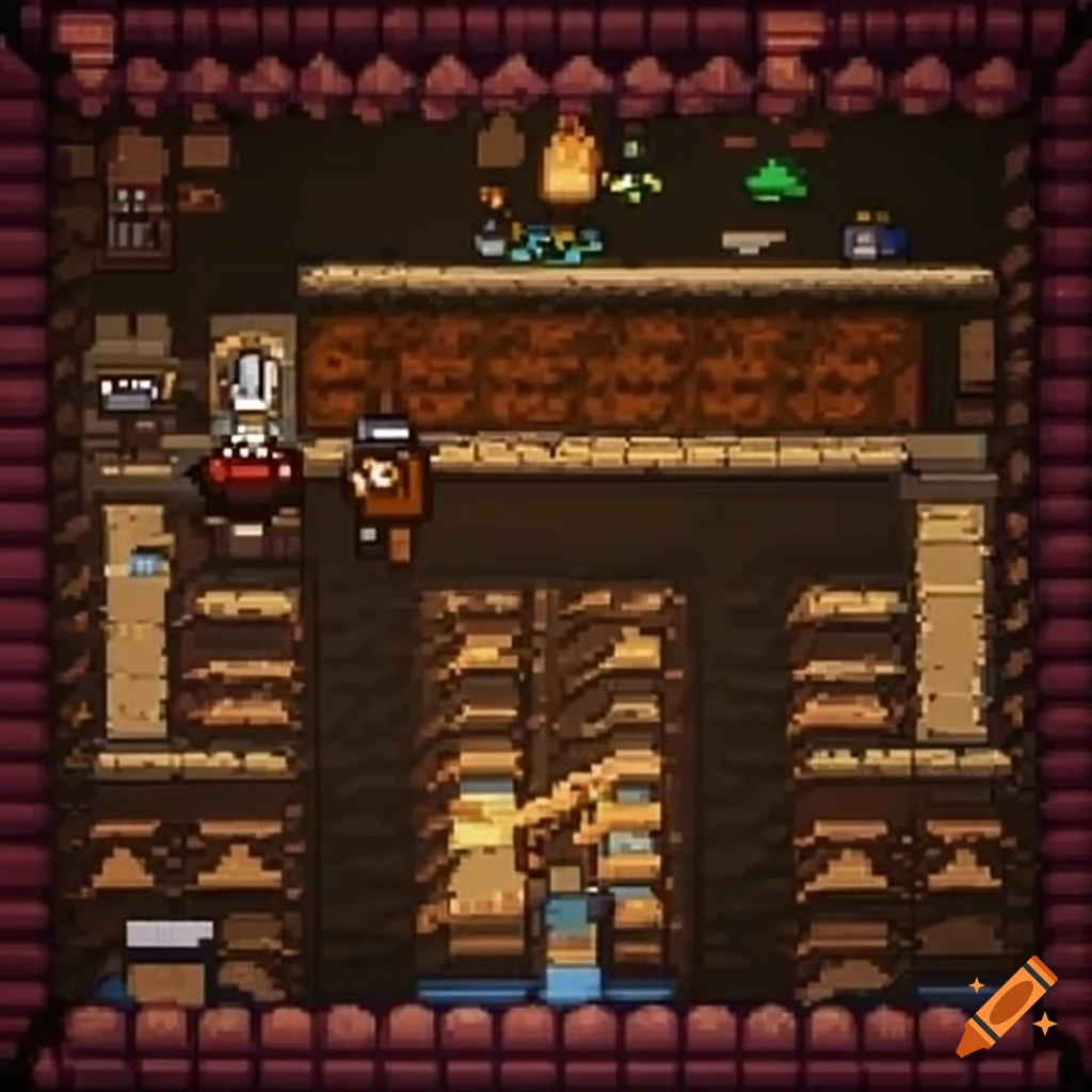 Detailed 8-bit tavern scene in 2d on Craiyon
