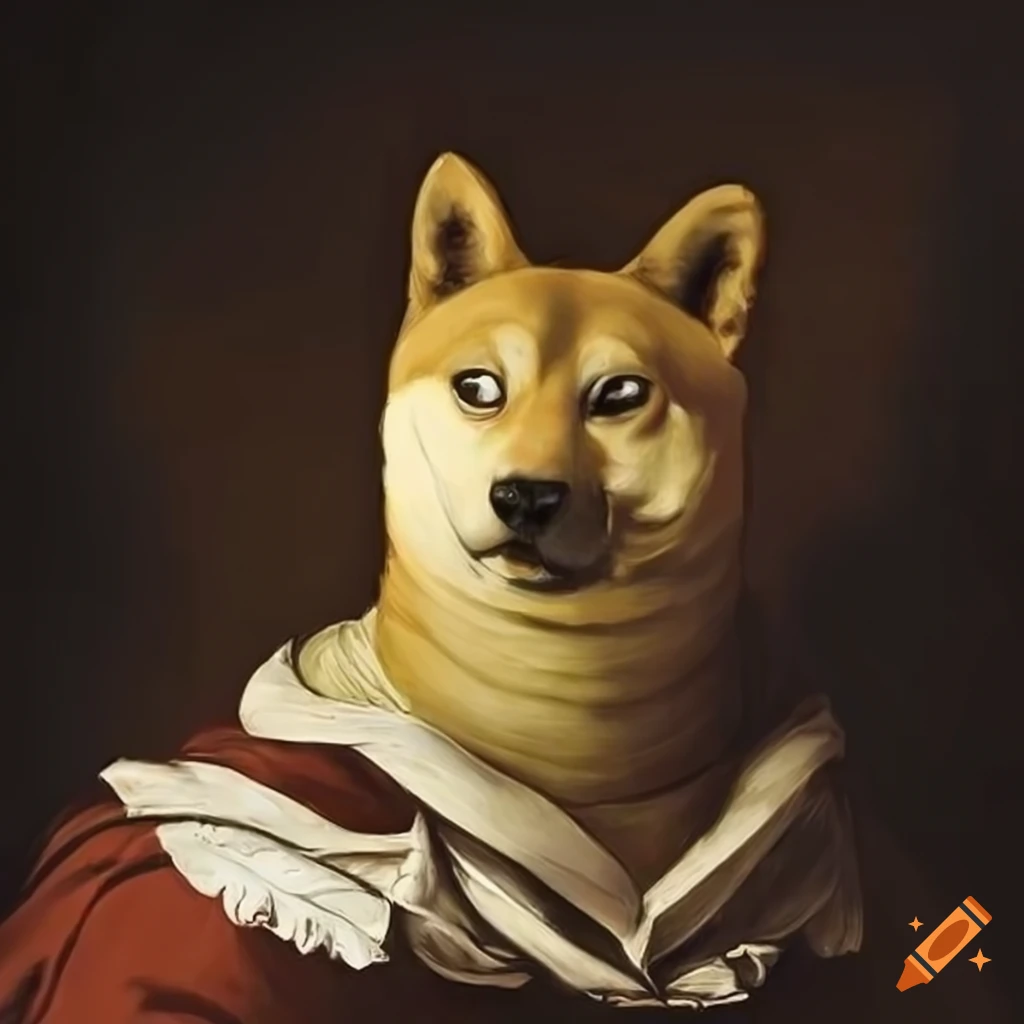 Doge in the style of caravaggio painting on Craiyon