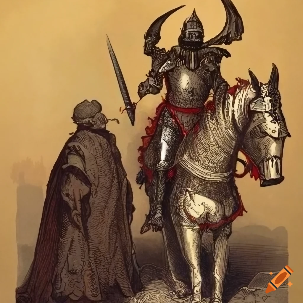 Knights detailed illustration in the style of gustave doré on Craiyon