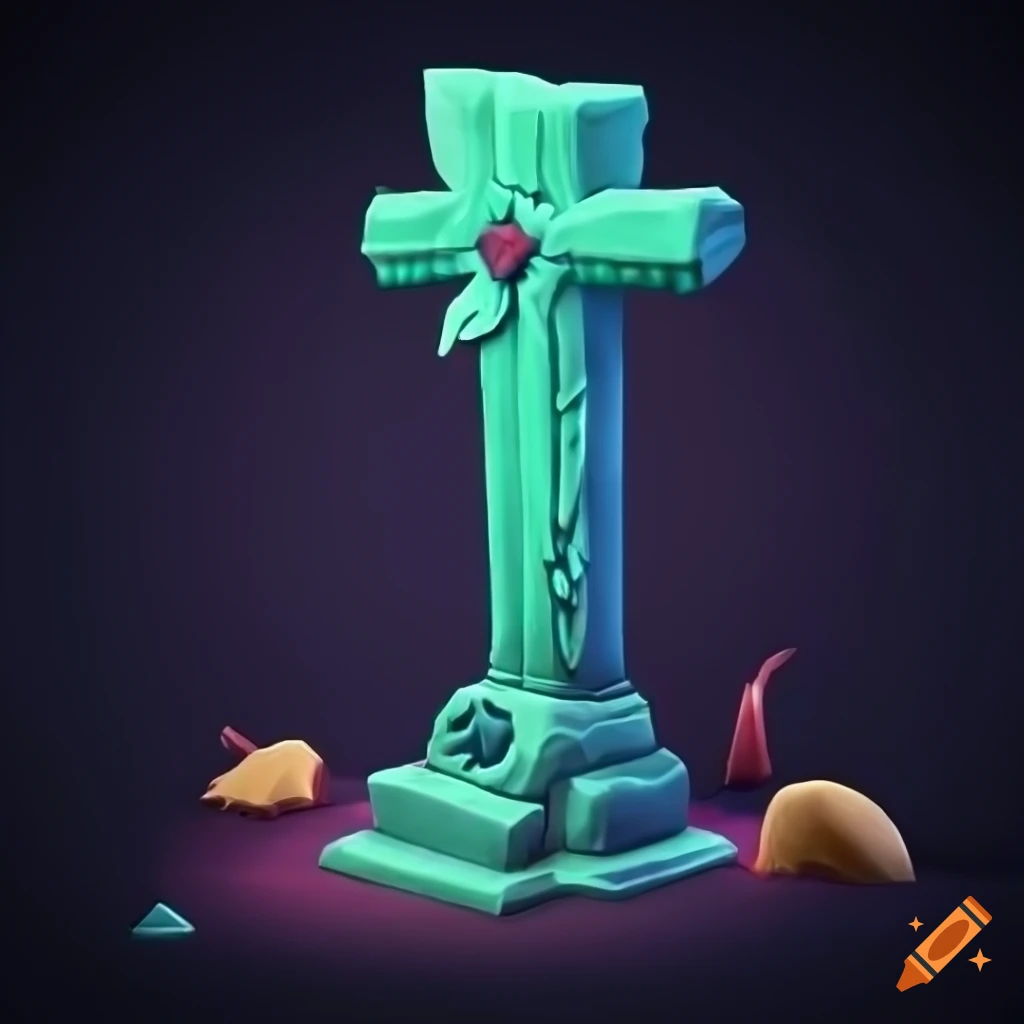 Stylized grave on Craiyon