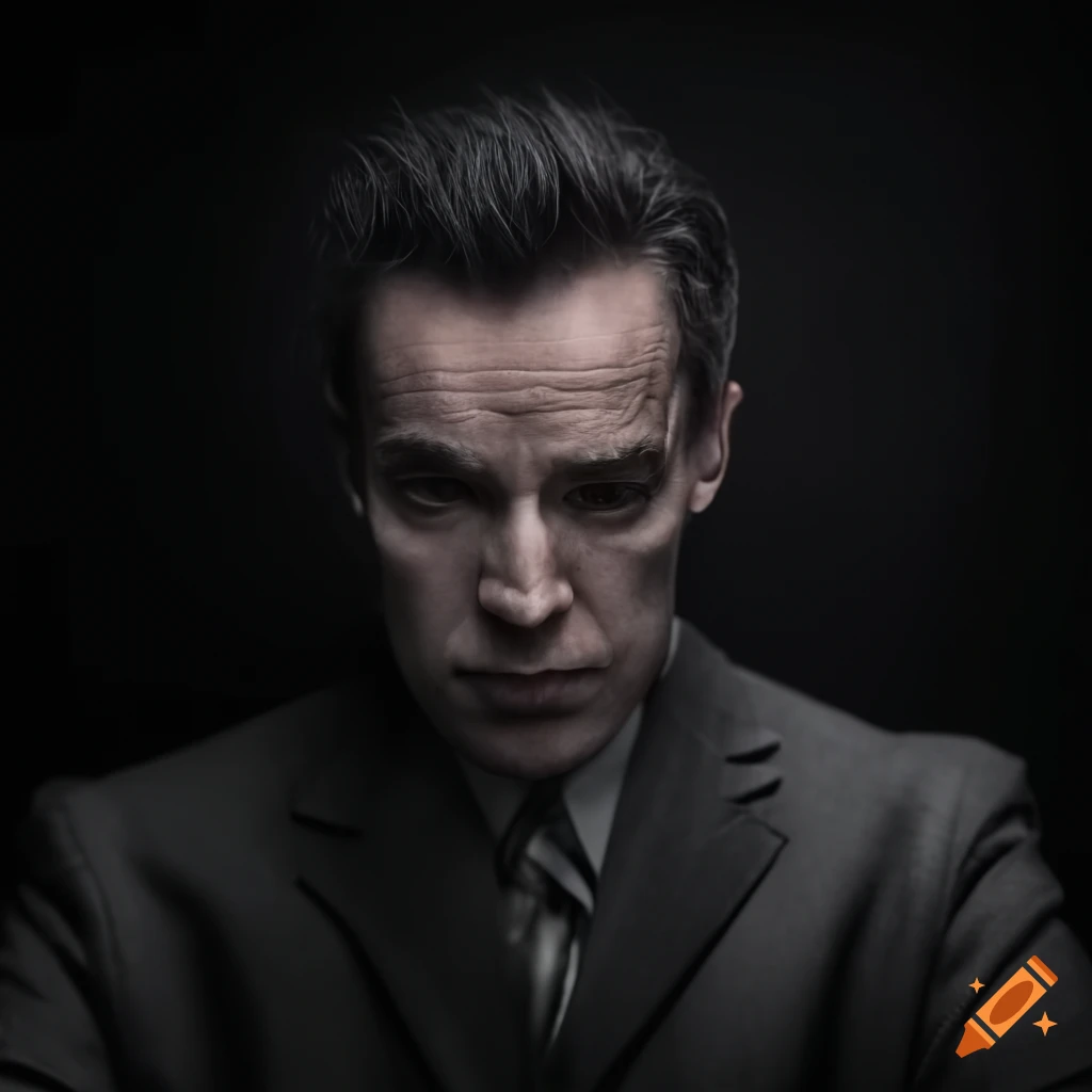 Blurred face of a suited man on Craiyon