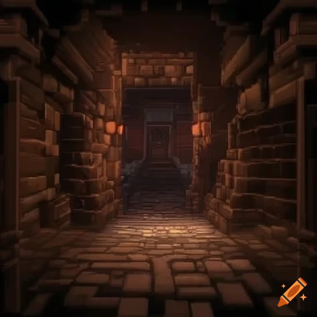 Pixel art of a dungeon trap on Craiyon