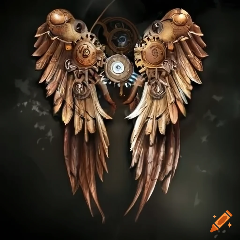 Steampunk wings on Craiyon