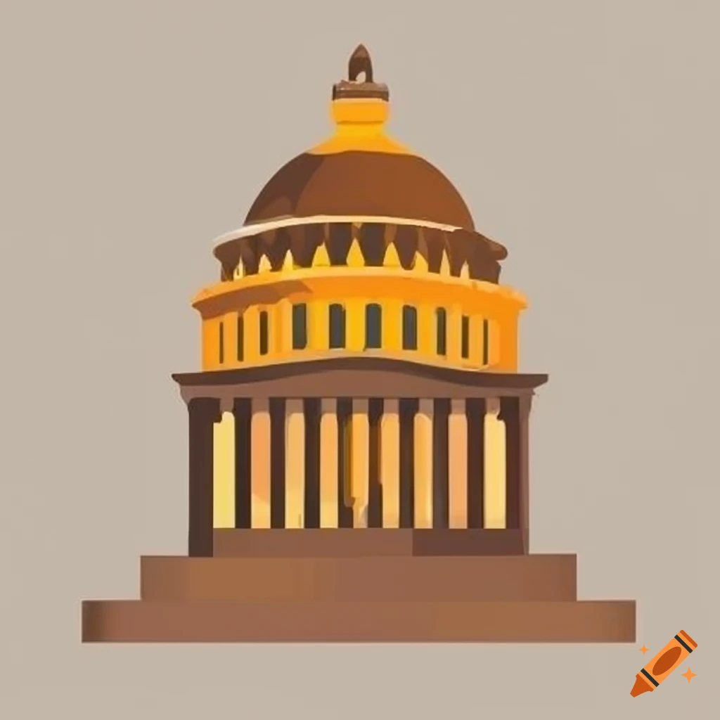 Politics clipart in yellow, brown, and orange colors on Craiyon