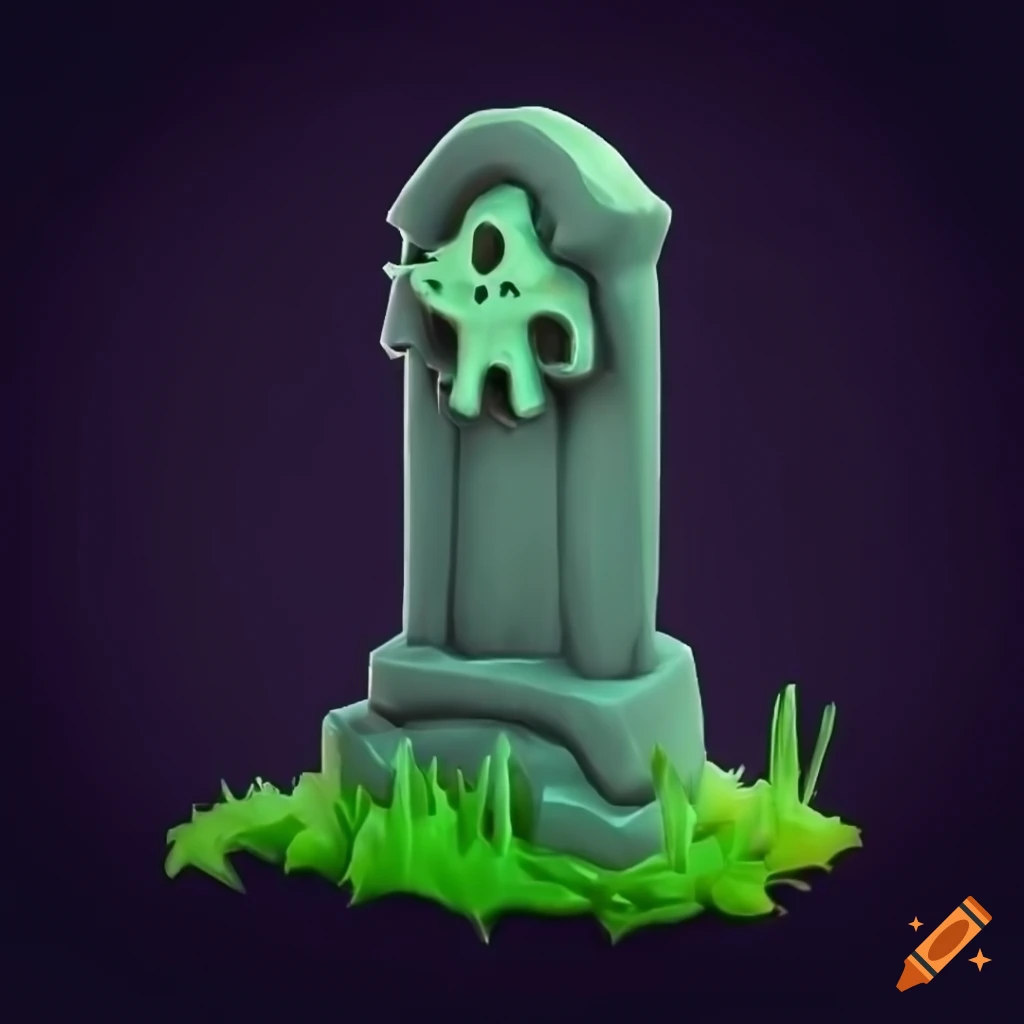 Stylized grave sculpture on Craiyon