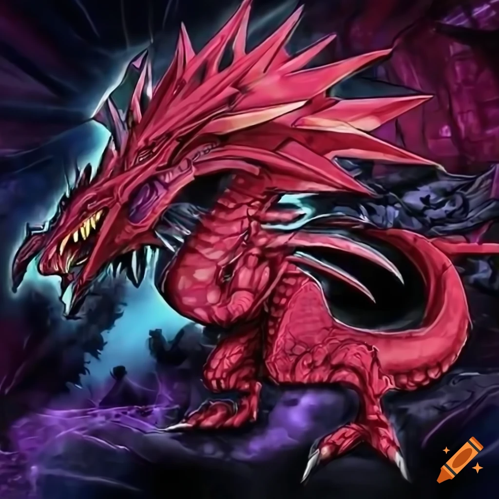 Ruby dragon monster card from Yu-Gi-Oh! card game on Craiyon