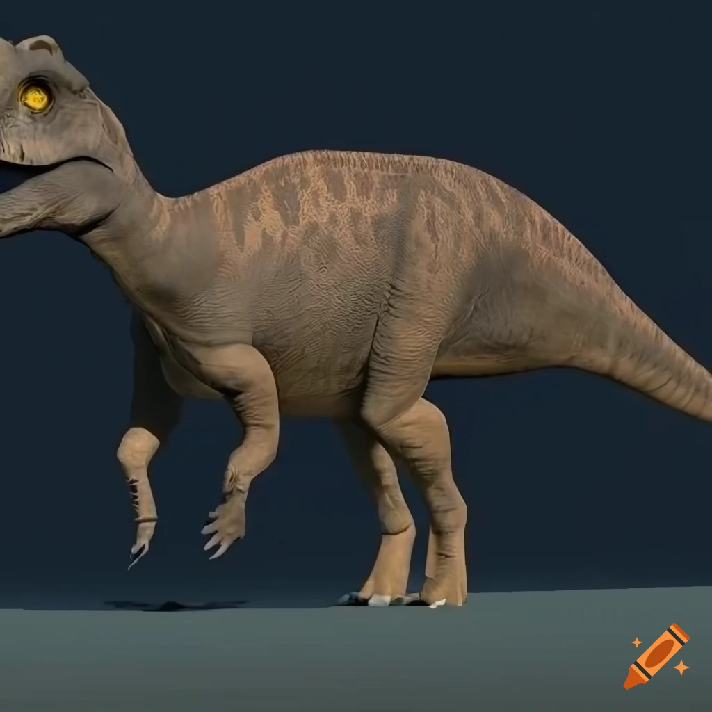 Scientifically accurate Hadrosaurus dinosaur in warm morning light with ...