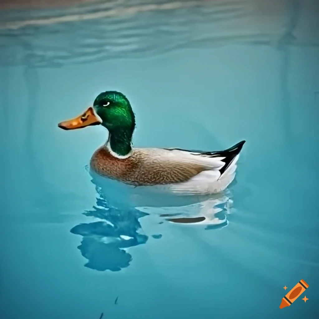 Duck swimming in a pool on Craiyon