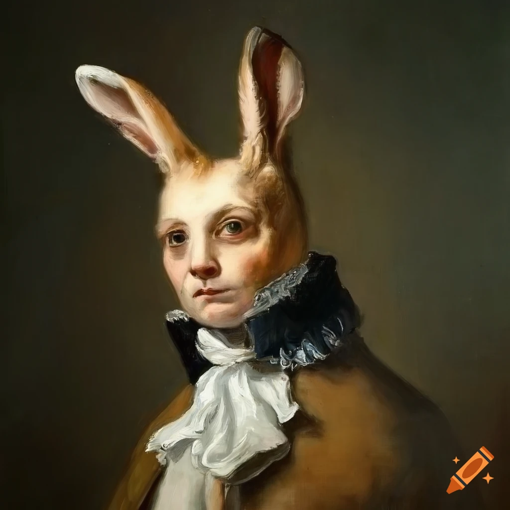 Portrait of a royal hare in a victorian suit on Craiyon