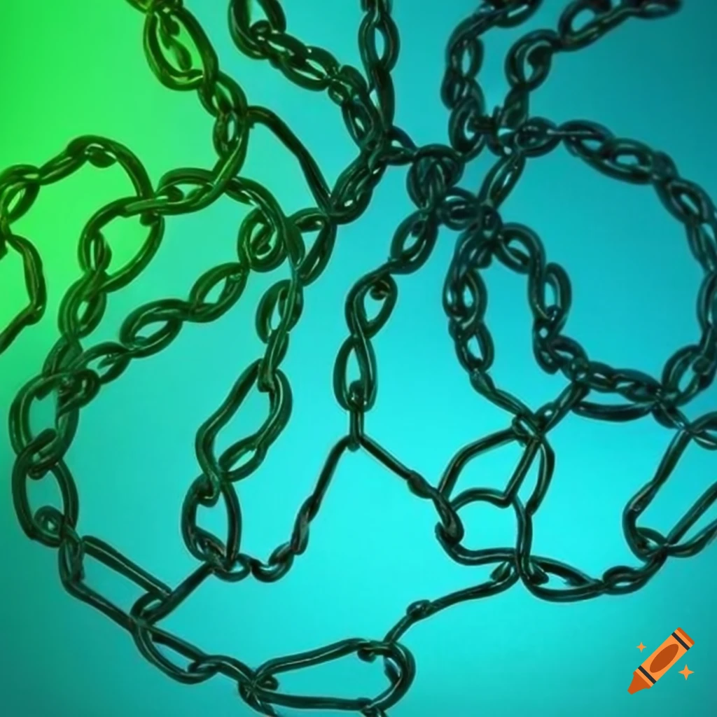 Abstract blue and green chained background on Craiyon