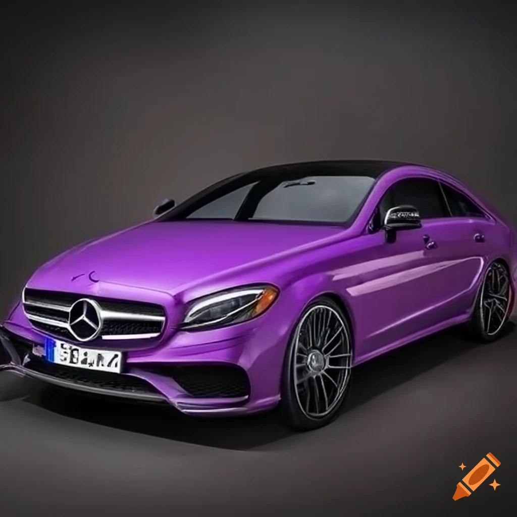 Purple mercedes benz cls 63 amg with white toilet and inscription ...