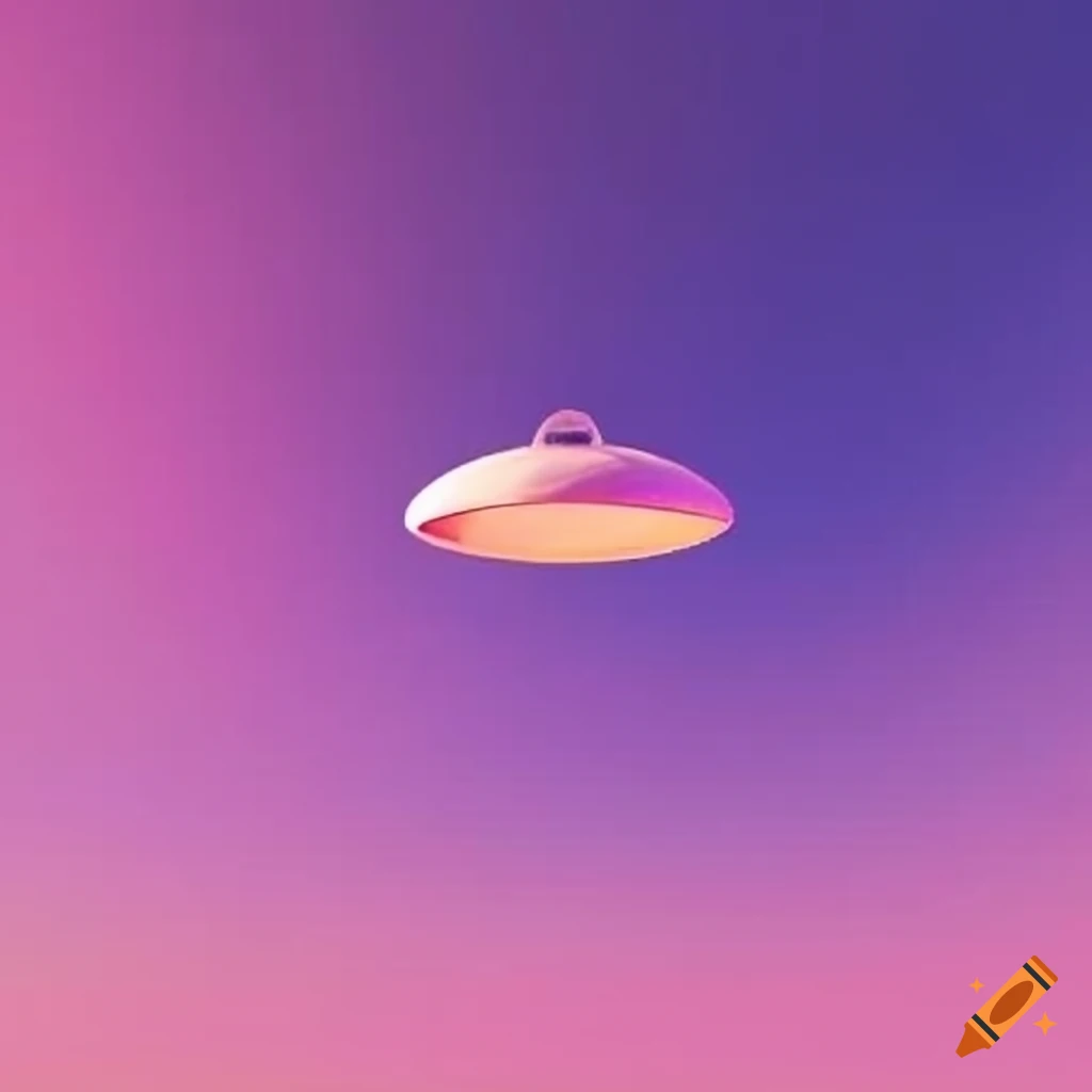 Small ufo in a pink to blue sky on Craiyon