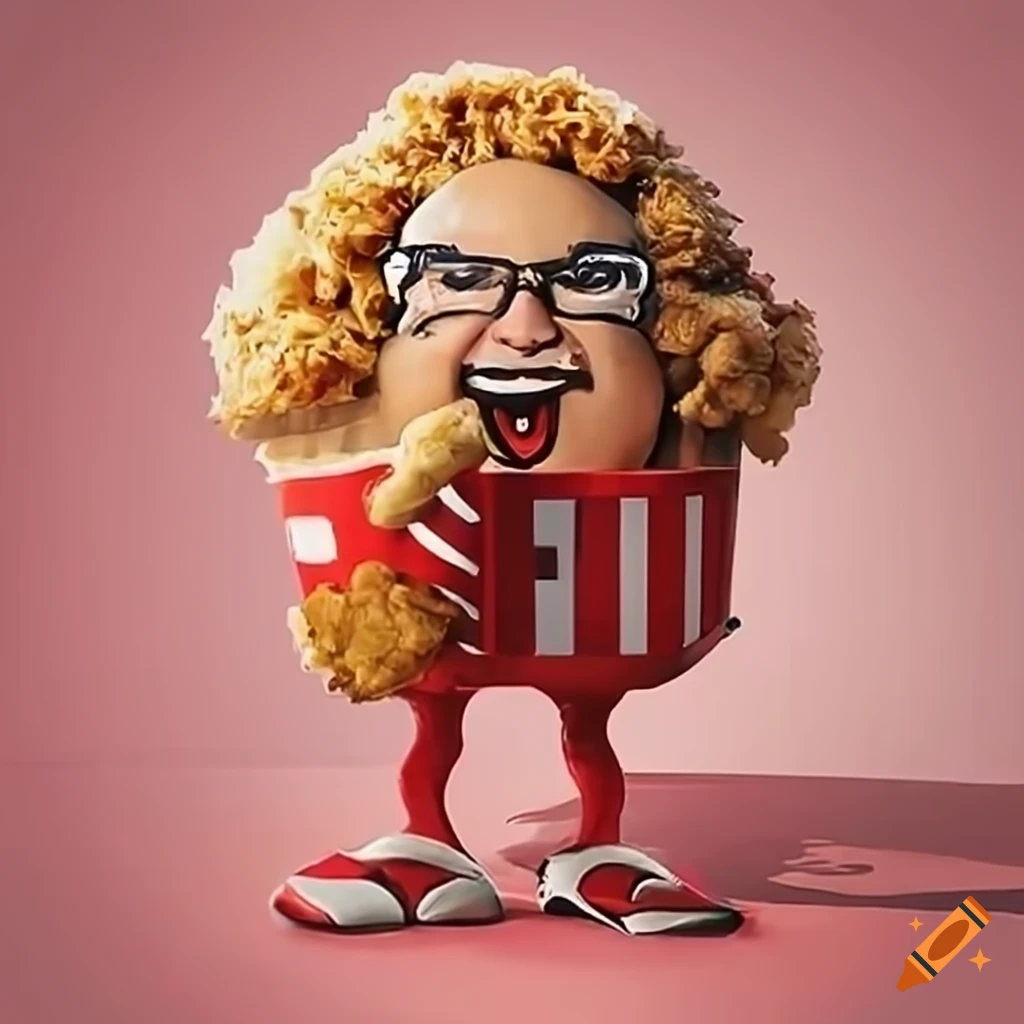 Chicken eating kfc on Craiyon