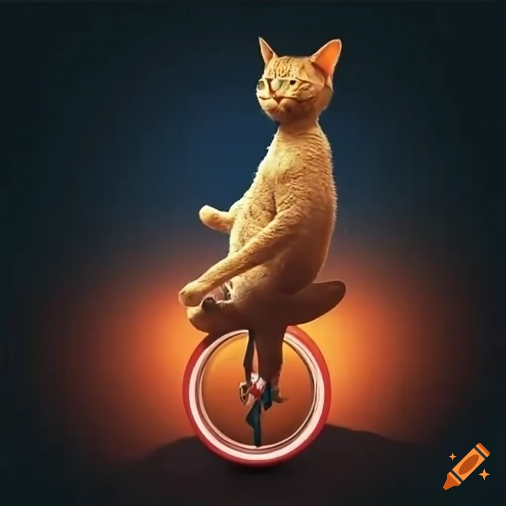 Cat riding a unicycle on mars on Craiyon