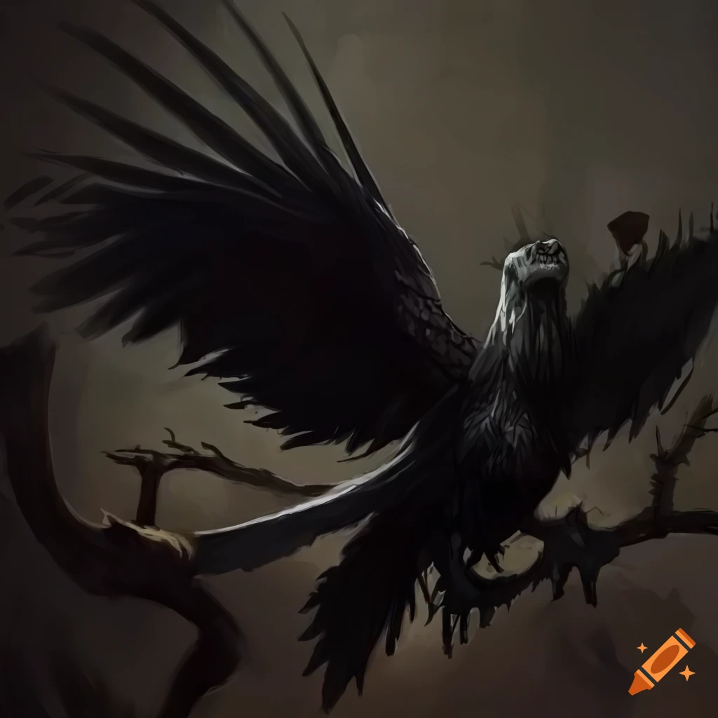 Dark horror crow cenozoic terror bird concept art on Craiyon