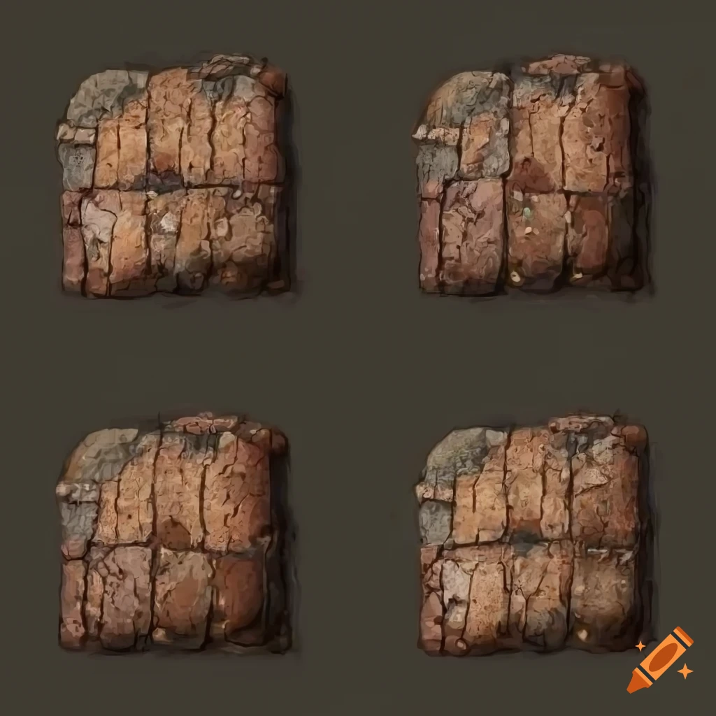 Texture of painted stone road in medieval style for 2d game tile set on ...