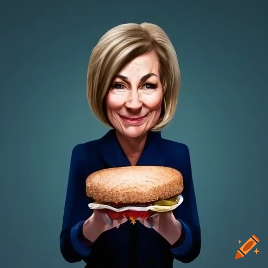 Kim reynolds holding a sandwich on Craiyon