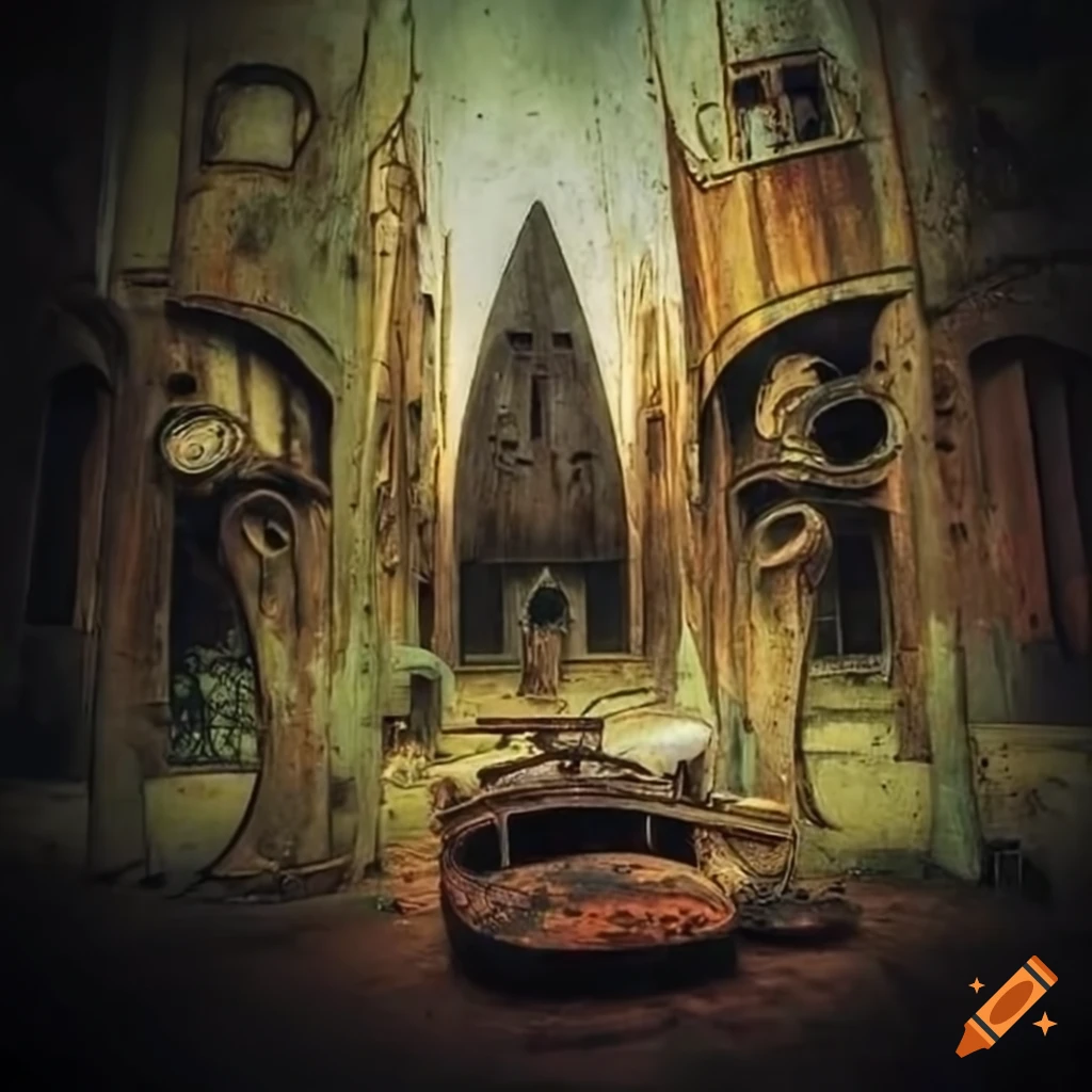 Inside the ultra modern surrealist art gallery of rusty junk sculpture ...