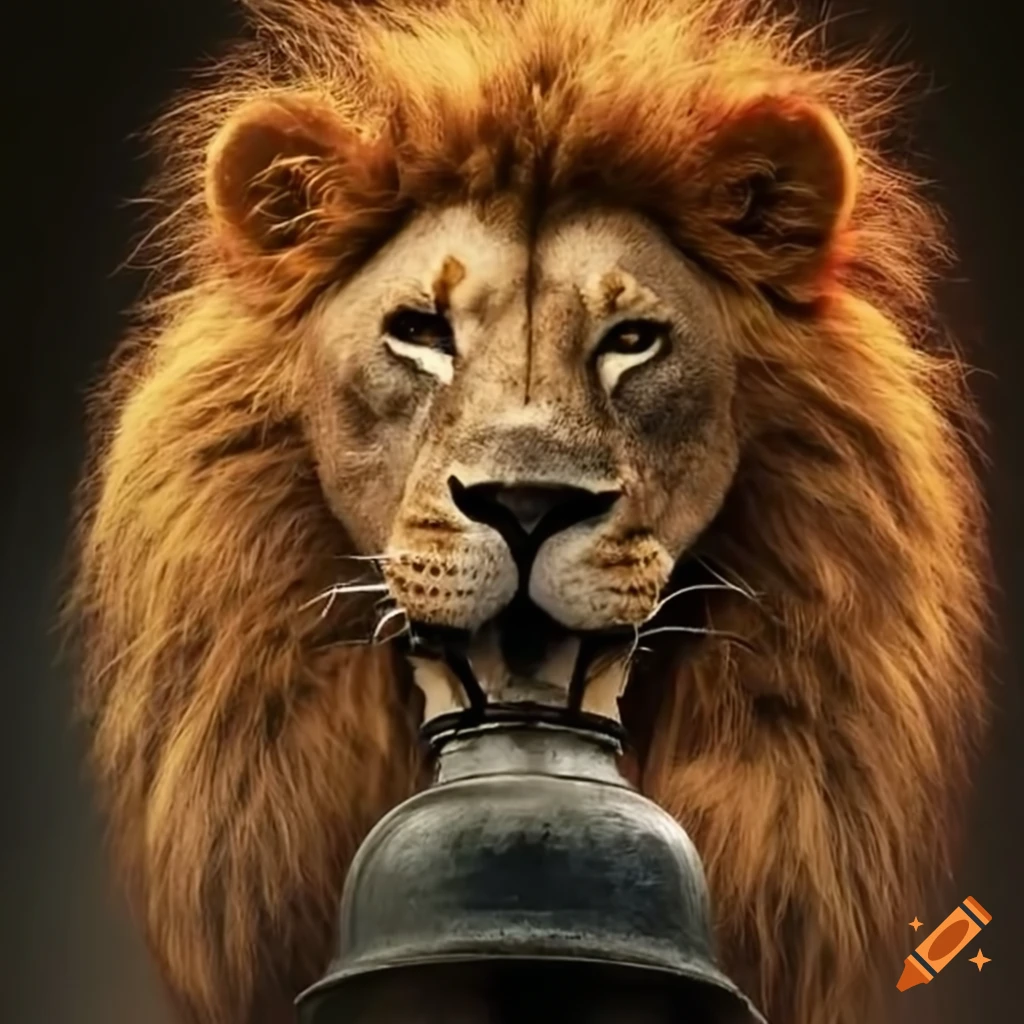 Illustration of bell and lion on Craiyon