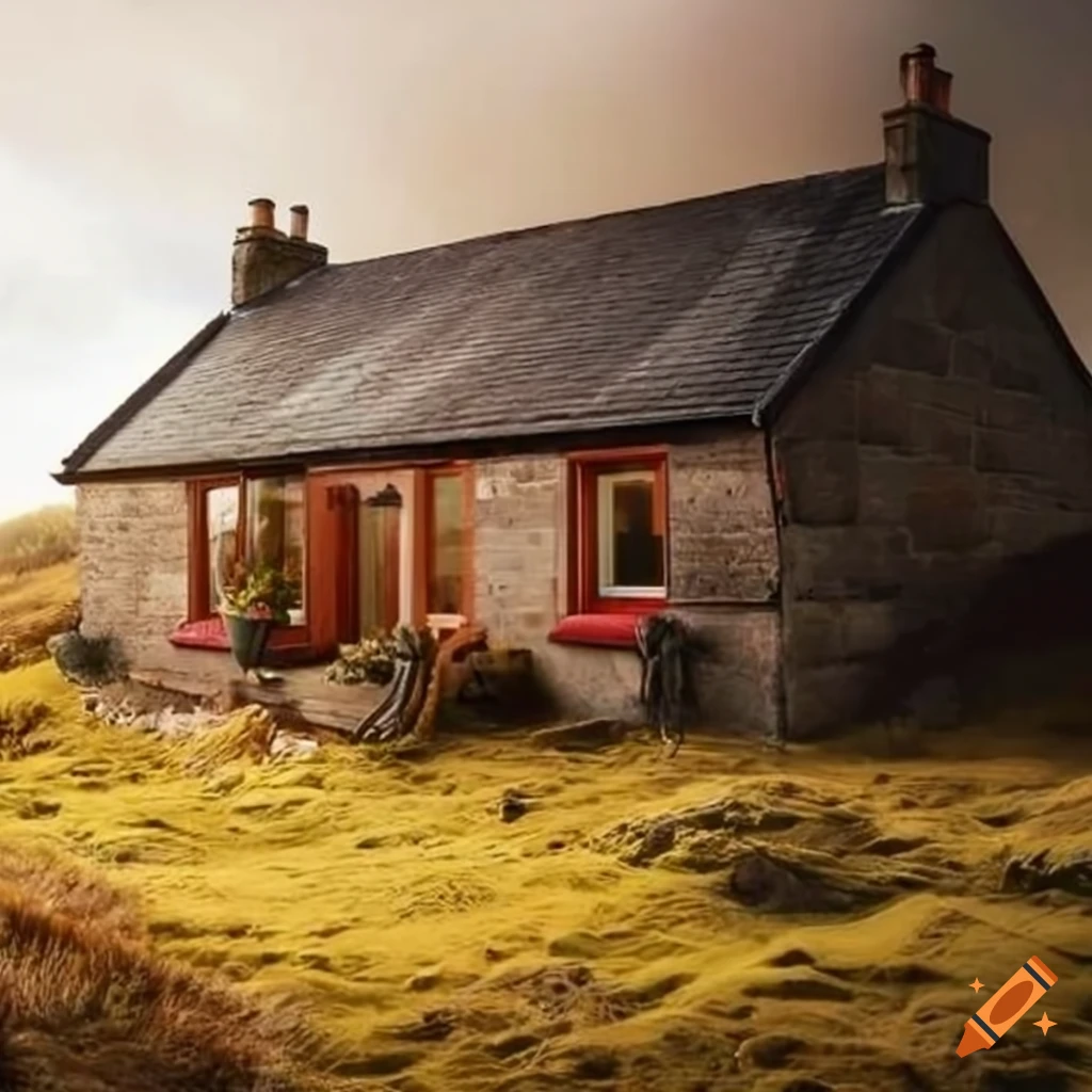 Cozy interior cottage home in the scottish highlands on Craiyon