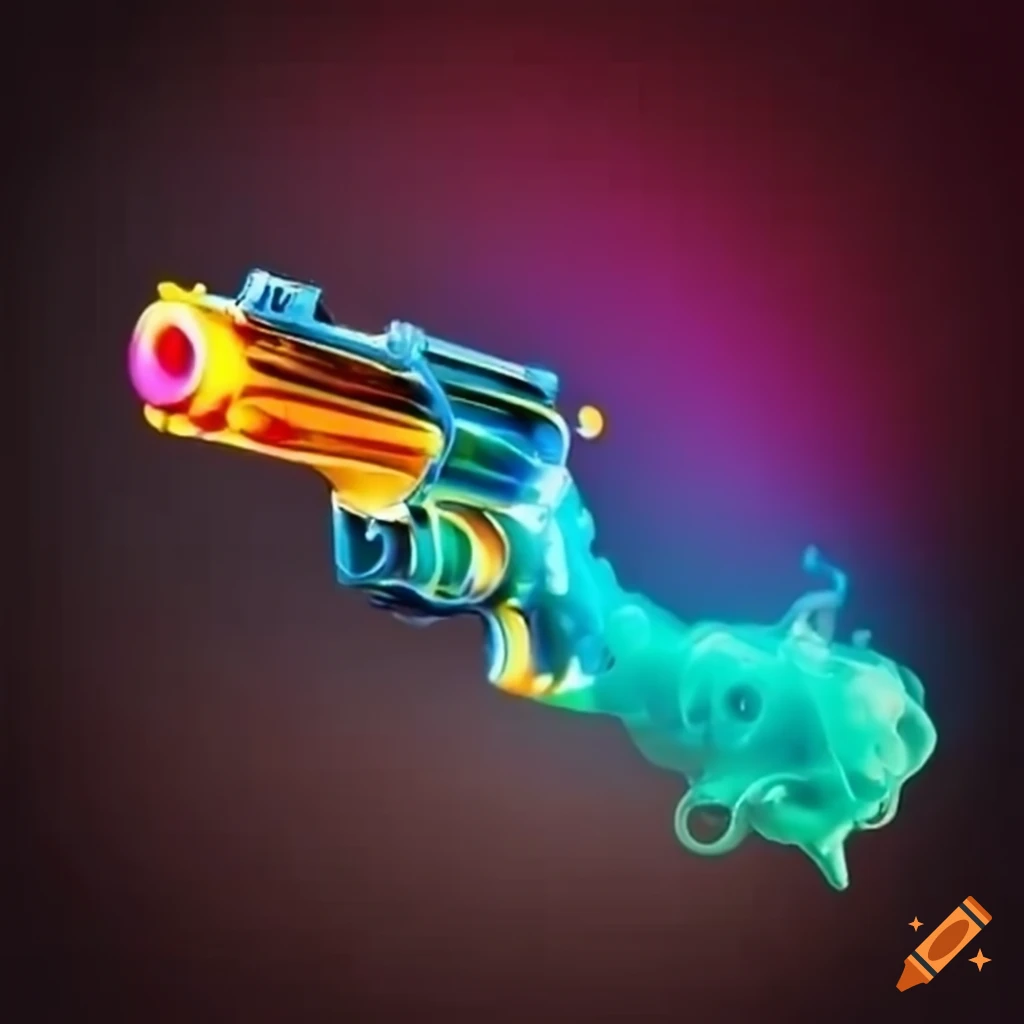 Colorful candy pistols with bubbles around in hd on Craiyon