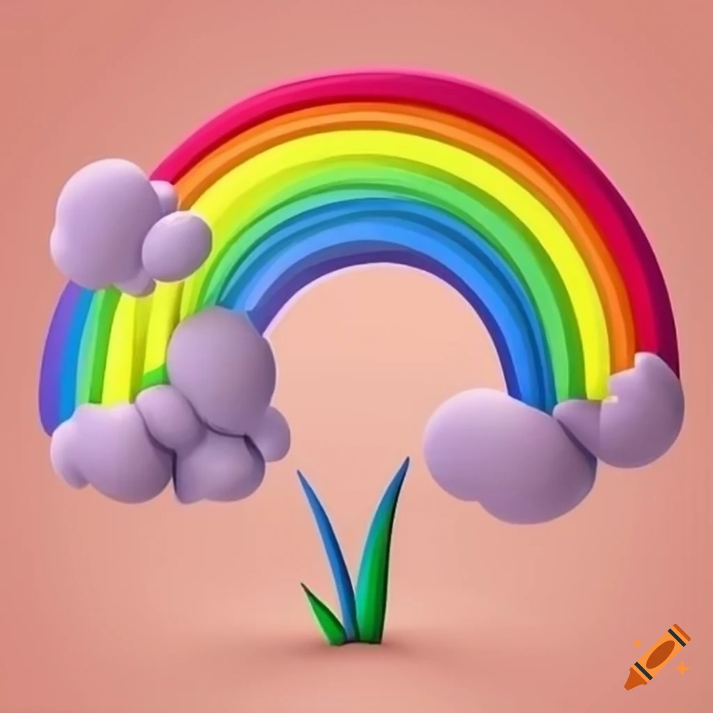 Colorful rainbow cartoon illustration on Craiyon