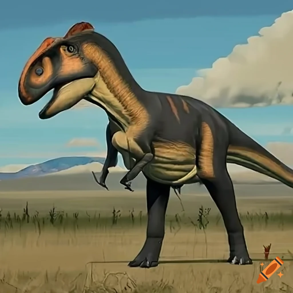 Scientifically accurate Hadrosaurus dinosaur in warm morning light with ...