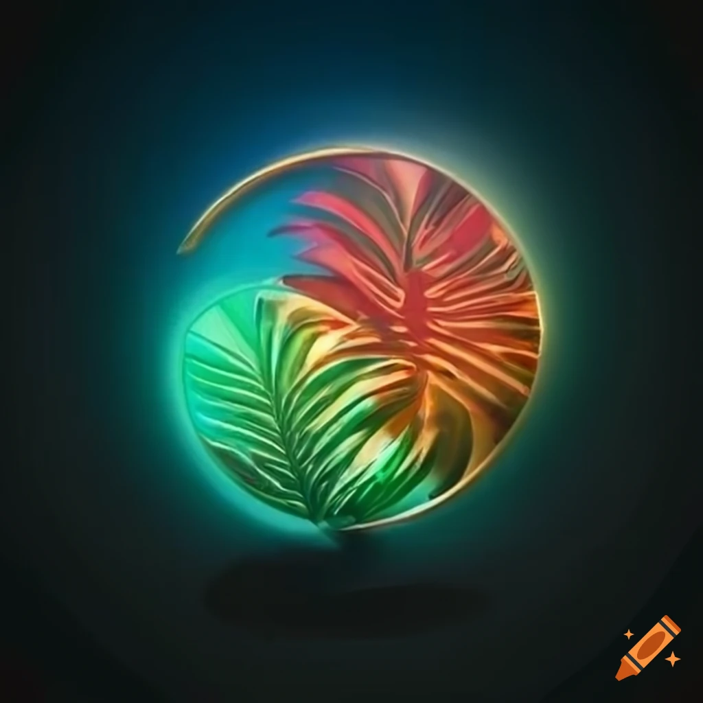Realistic tropical logo emblem on Craiyon