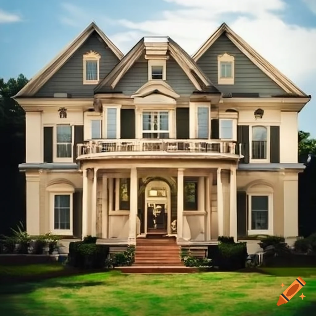 Front view of a dream house on Craiyon