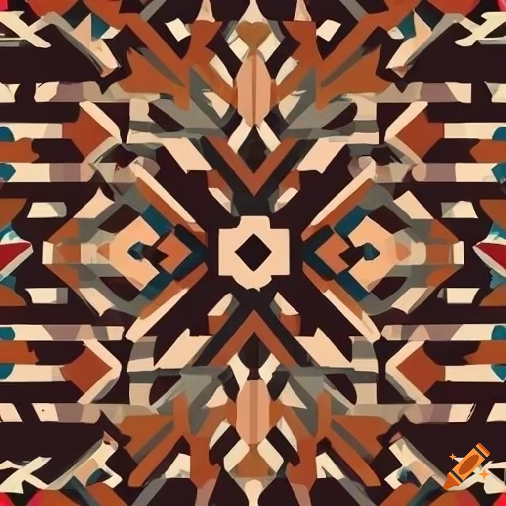Kalispel native american inspired geometric pattern on Craiyon