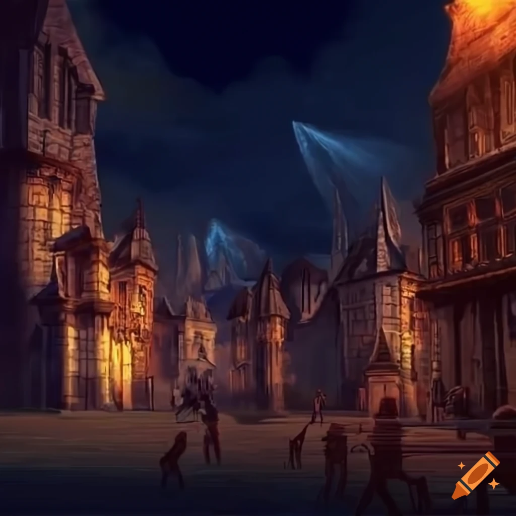 Rpg scenery of a classic town structure in a city on Craiyon