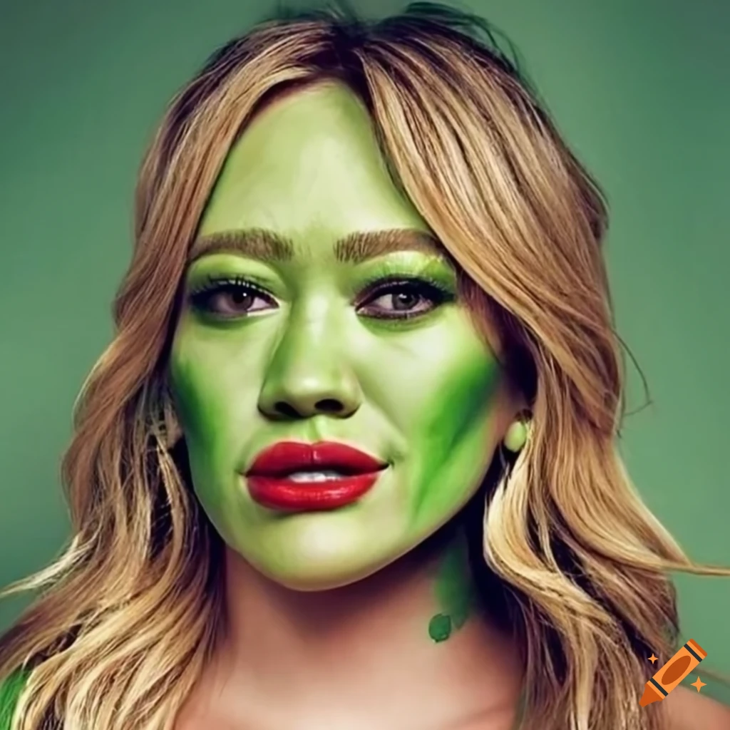 Young Hilary Duff with green face paint resembling 'The Mask' character ...