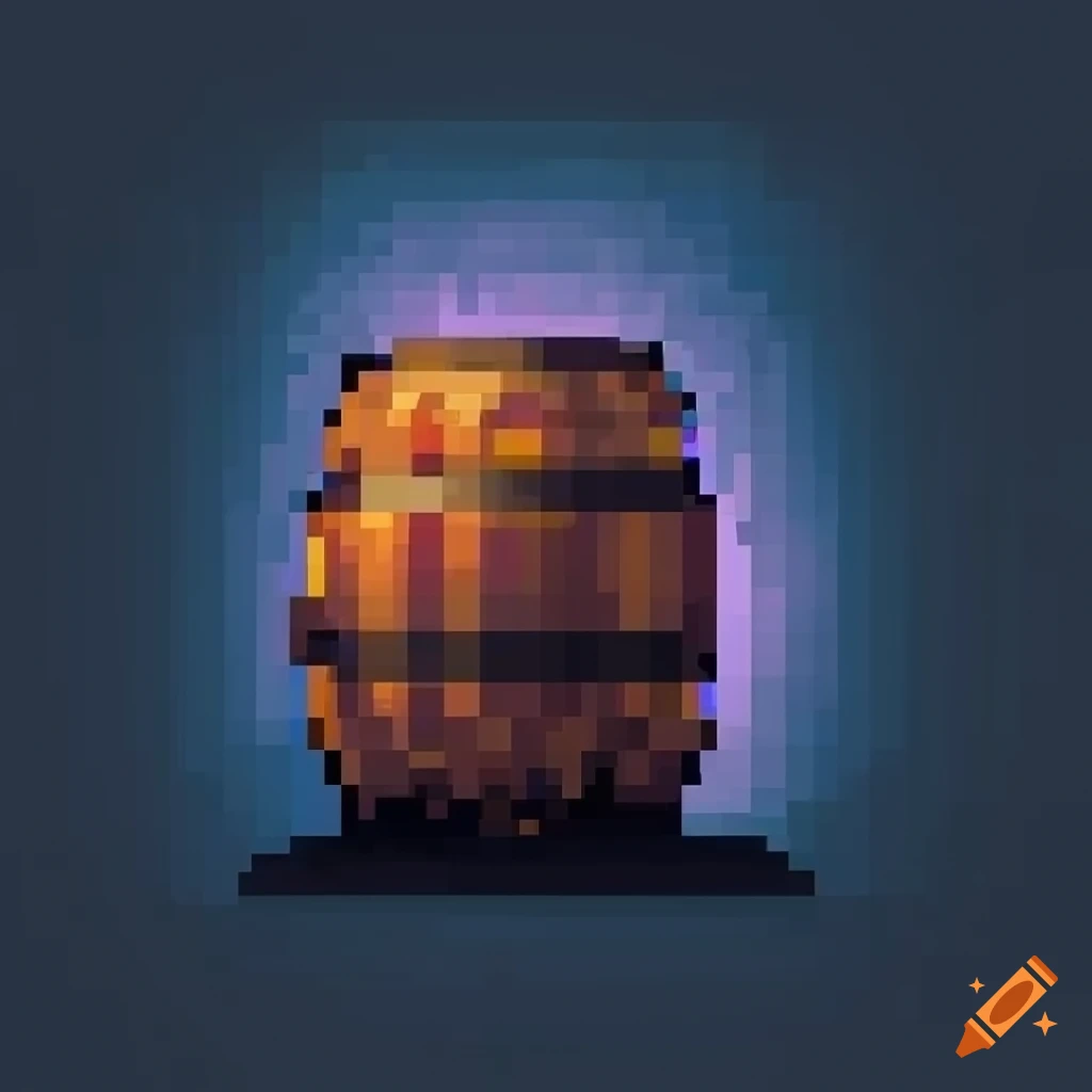 Cute pixel art barrels on Craiyon