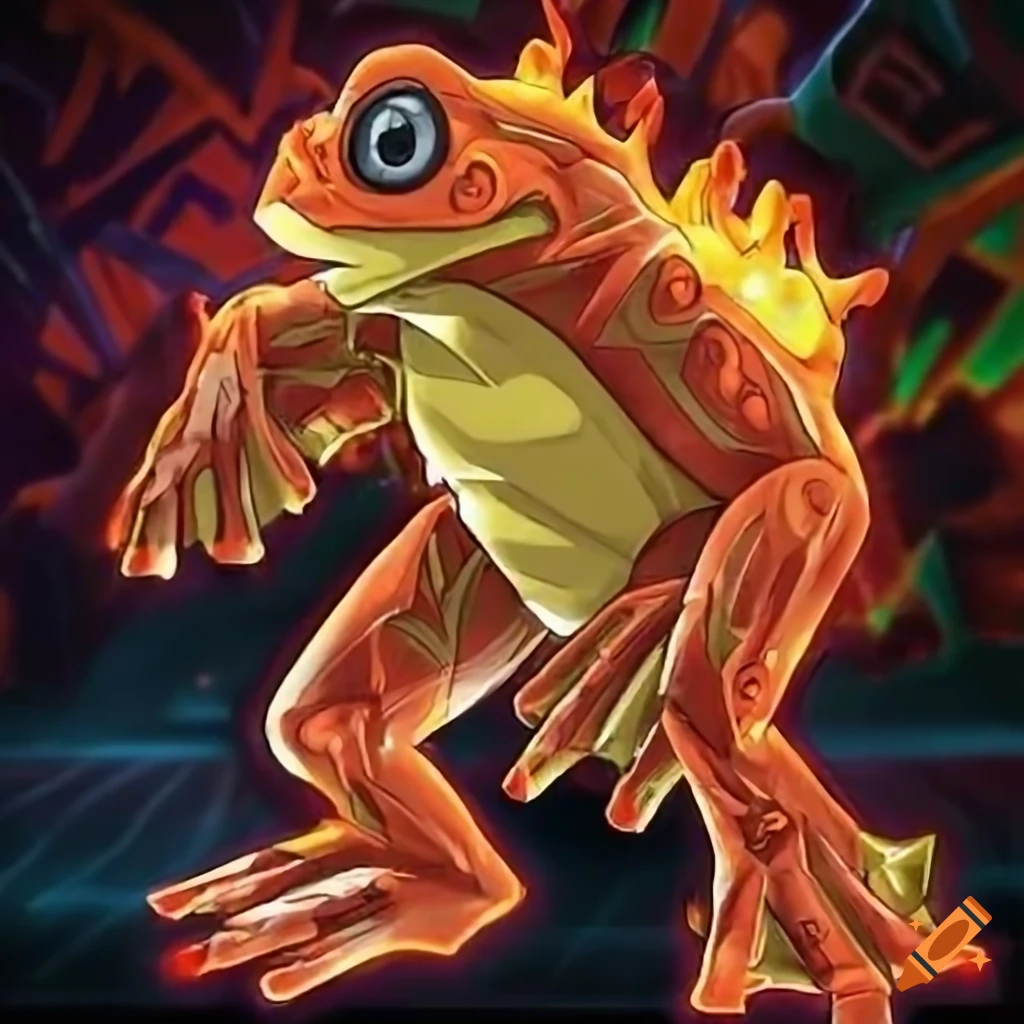 Yugioh fire frog card artwork on Craiyon