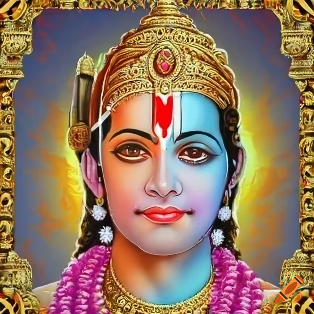 Whimsical art style depiction of hindu god shri ram in 8k resolution on ...