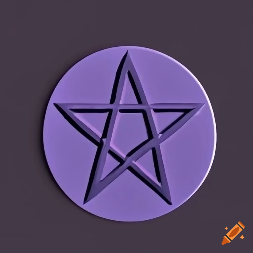 Simple 2d pentagram design for printing on Craiyon