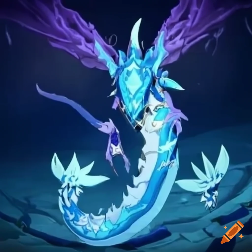 Genshin impact ocean dragon boss offspring on Craiyon