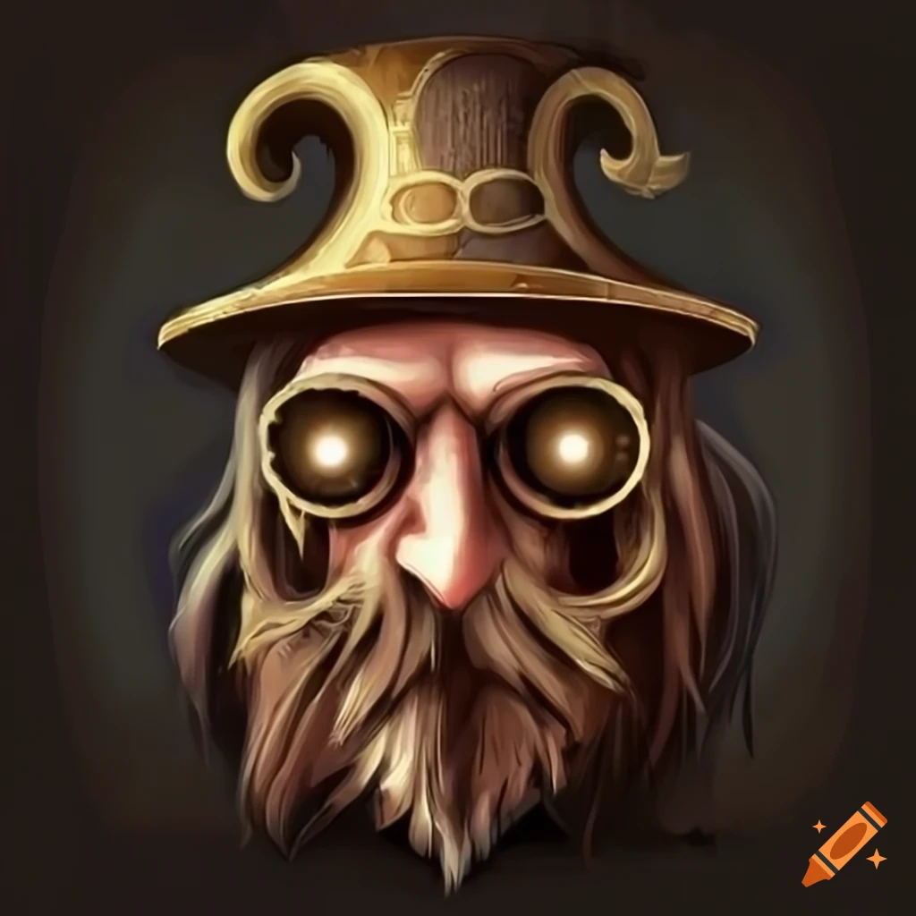 Steampunk wizard logo with no face on Craiyon
