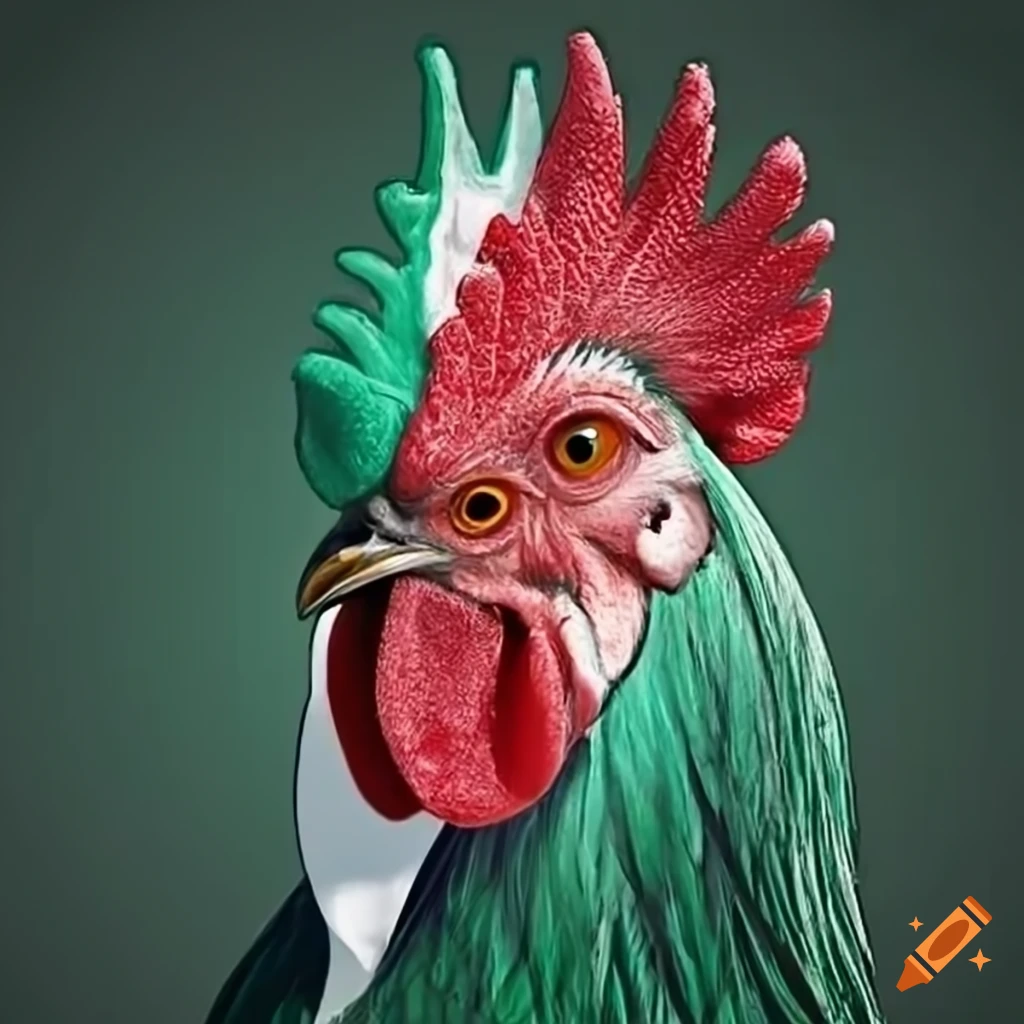 Rooster with italian flag colors representing the spirit of italia on ...
