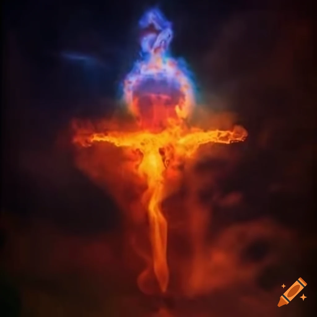 Luminous spectral representation of jesus christ with sacred heart on ...