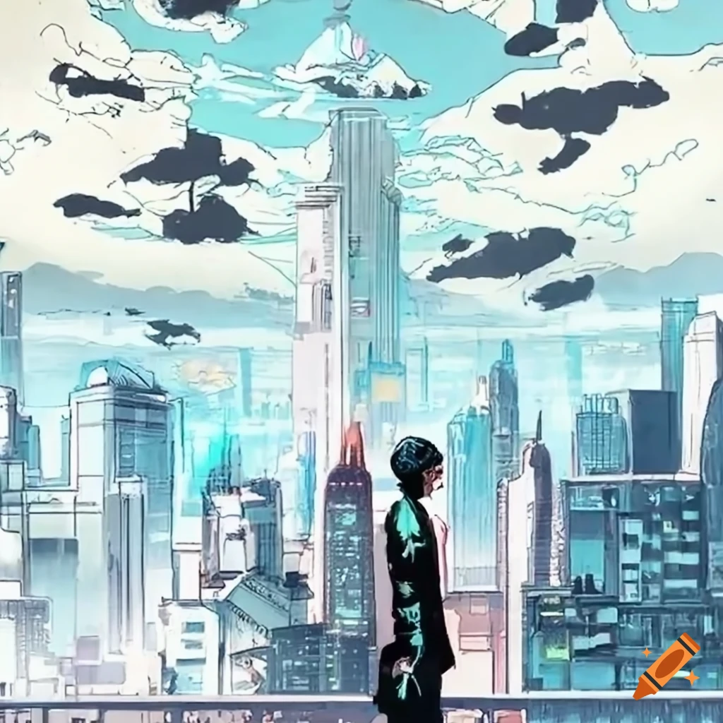 Futuristic post-apocalyptic cityscape on Craiyon