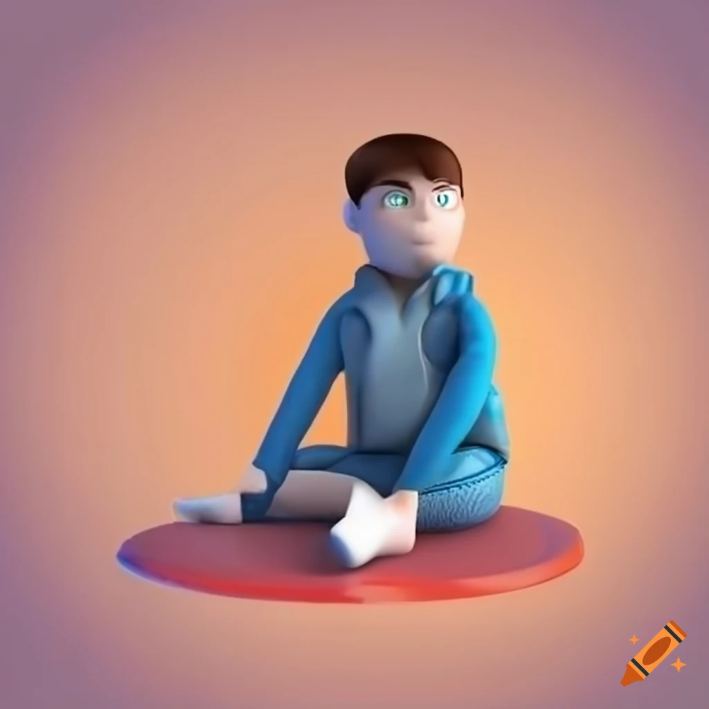 3D illustration of an animated character sitting on top of a social ...