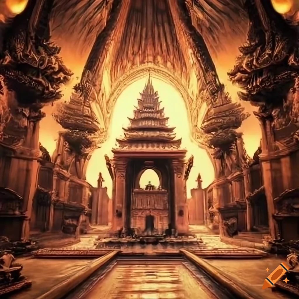 Surreal temple with cinematic and eclectic style on Craiyon