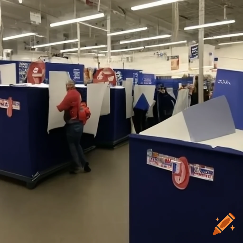 Presidential election voting booths at an underwater location on Craiyon