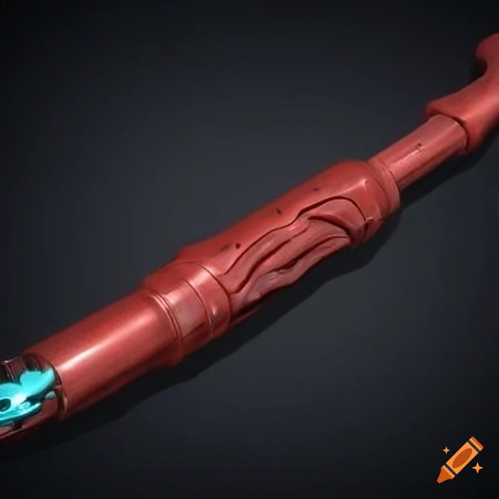 Red sculpted sci-fi artifact on Craiyon